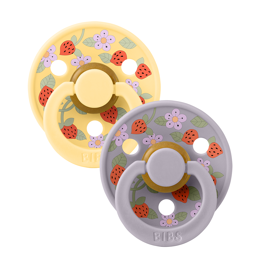 BIBS x LIBERTY Strawberries & Cream Pacifiers - Pale Butter – Bibsworld store US