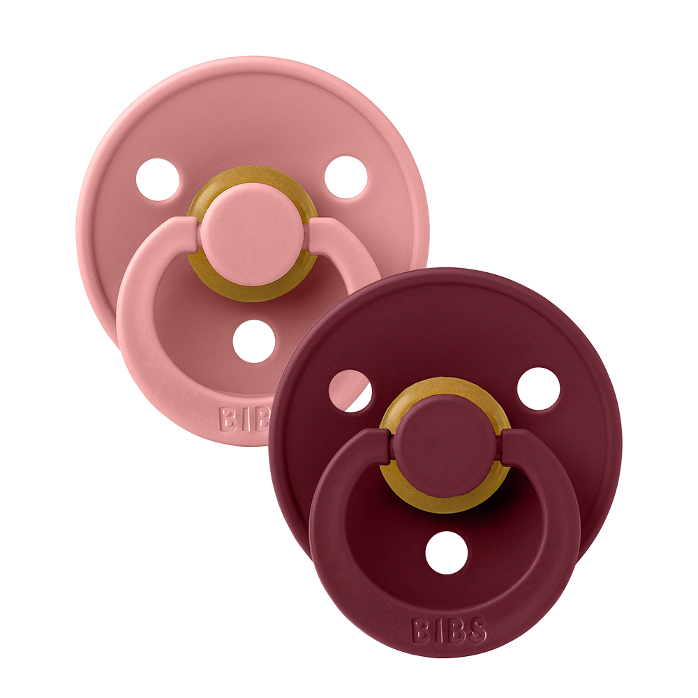 BIBS Colour Pacifiers 2 Pack - Dusty Pink/Elderberry – Bibsworld store US