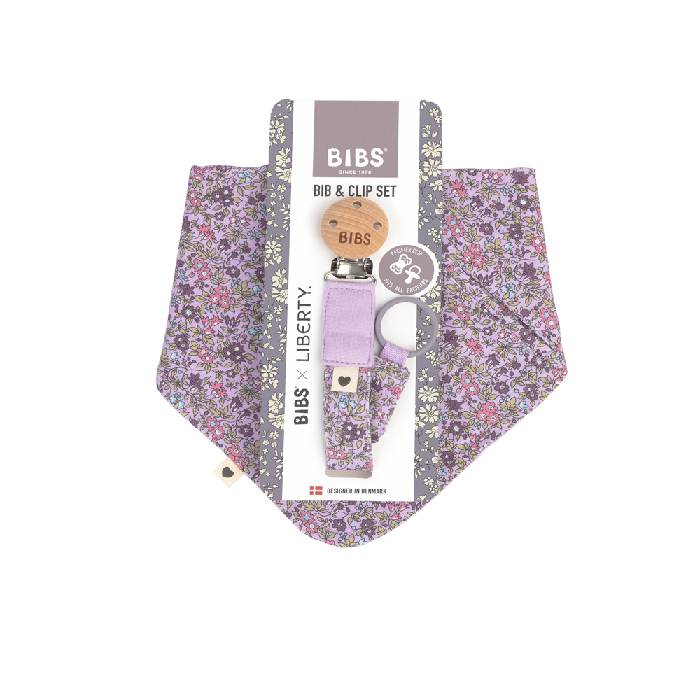 BIBS x LIBERTY Bib & Clip Set Chamomile Lawn - Violet Sky – Bibsworld ...